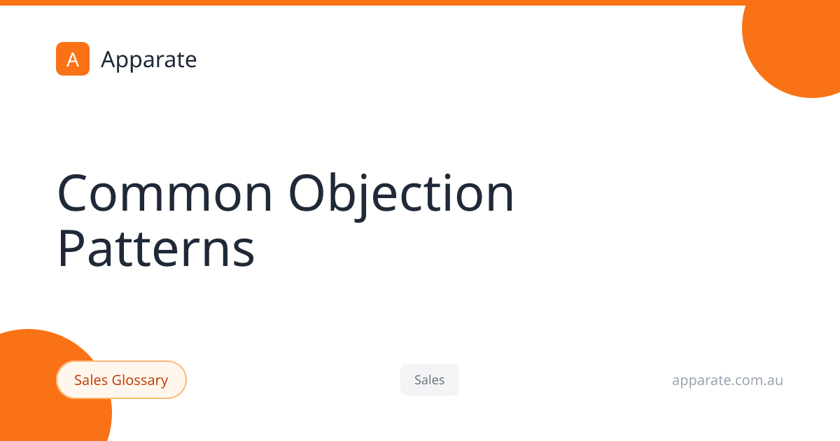 Common Objection Patterns - Sales Glossary | Apparate