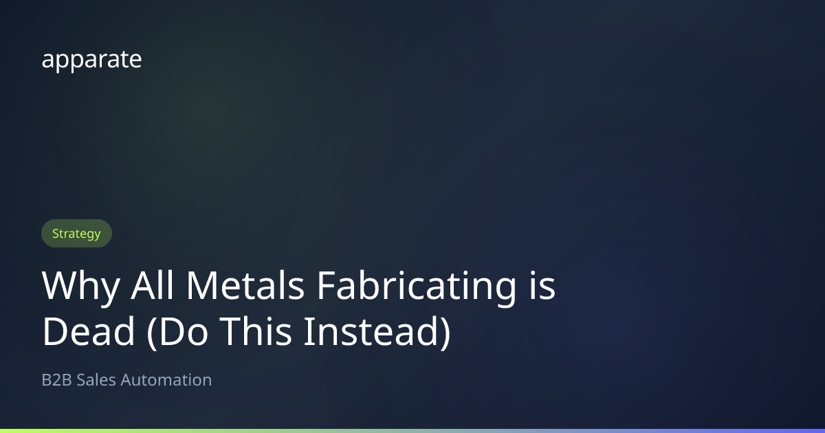 Why All Metals Fabricating is Dead (Do This Instead) | Apparate Blog