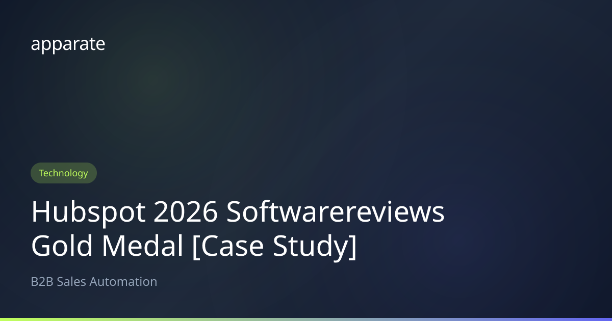 Hubspot 2026 Softwarereviews Gold Medal [Case Study] | Apparate Blog