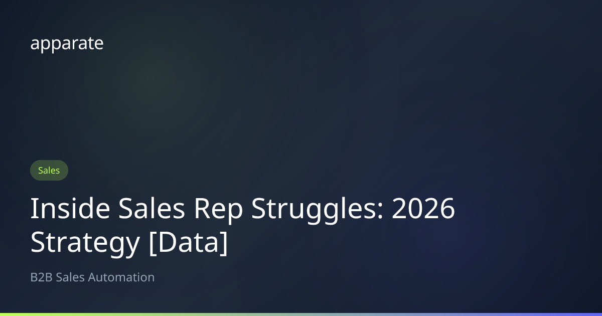 Inside Sales Rep Struggles: 2026 Strategy [Data] | Apparate Blog